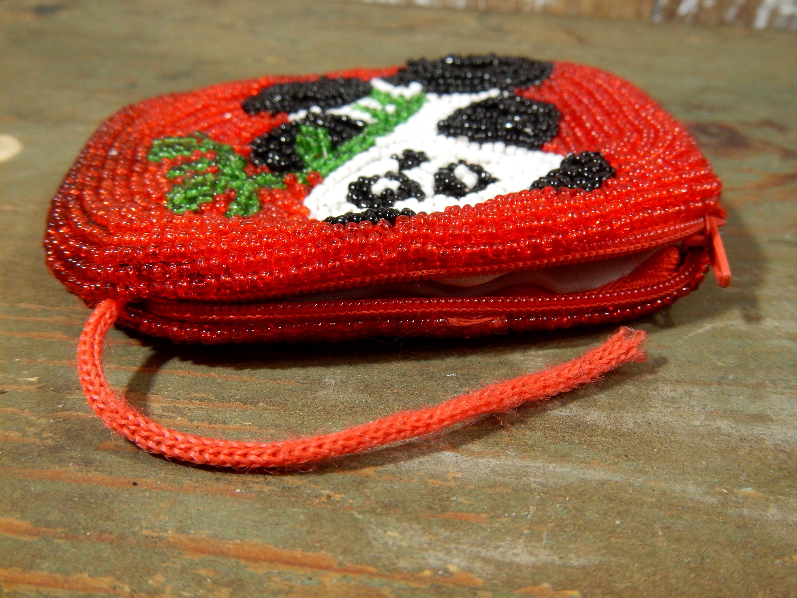 Vintage Panda Beadwork Coin Purse Vintage Beaded Wallet - Etsy