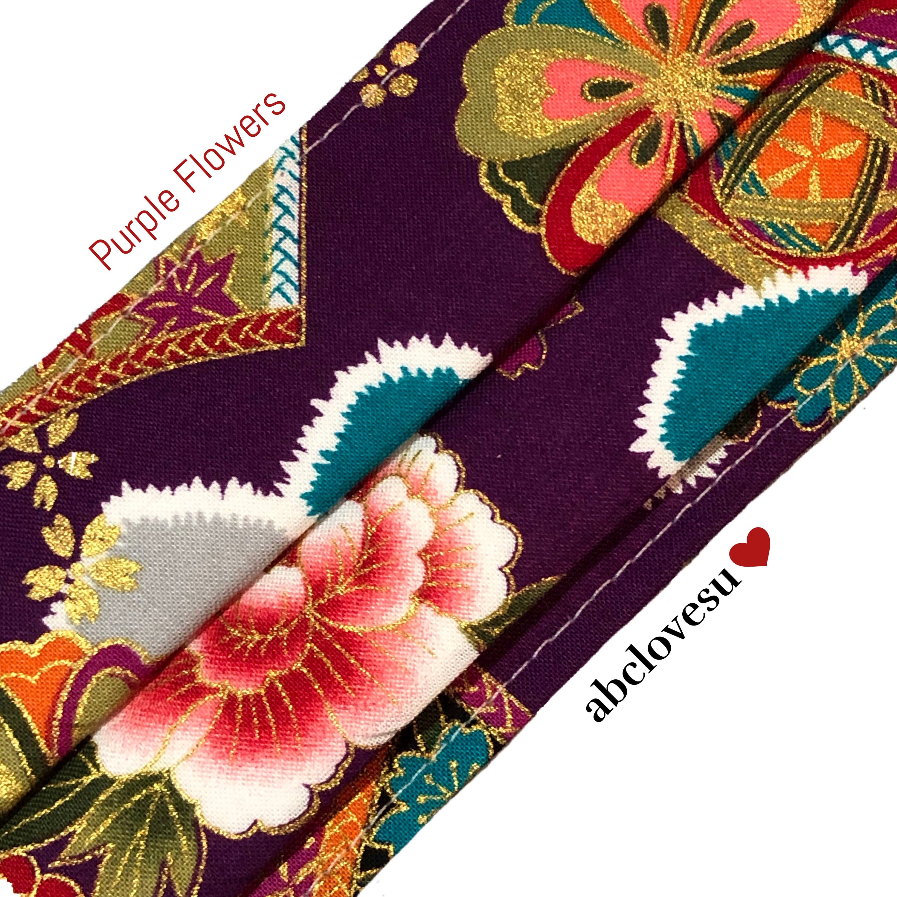 Purple Japanese Flower Face Mask. an Abclovesu Face Mask. - Etsy UK
