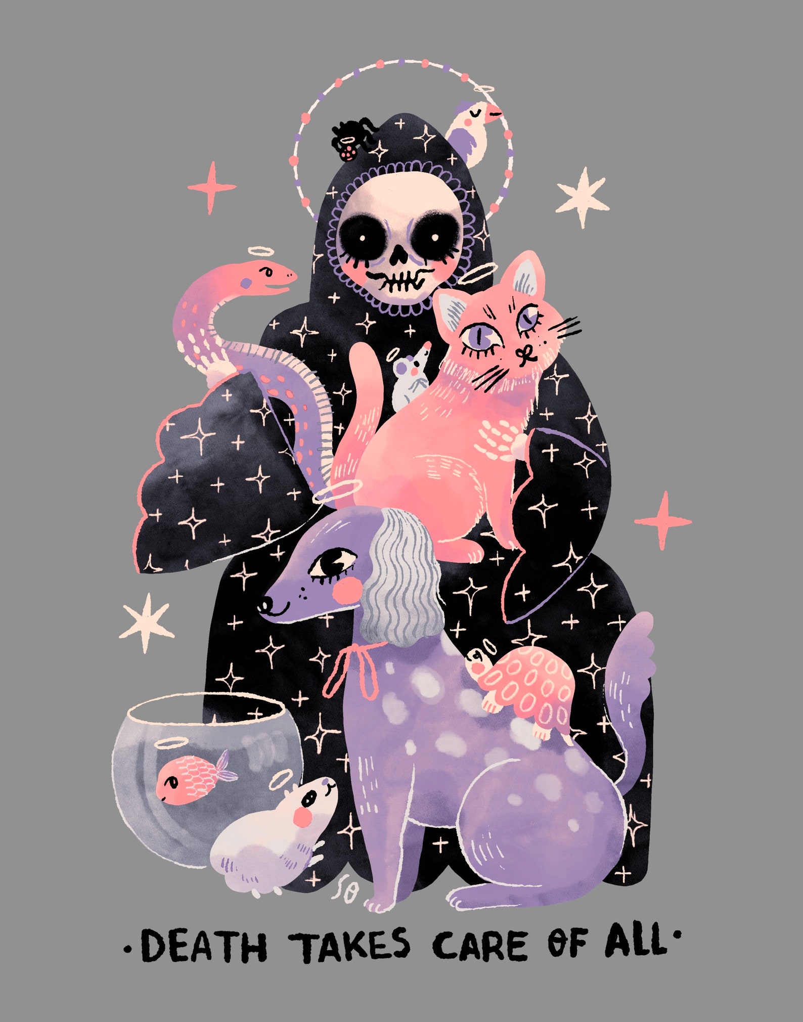 Caring Death Print | Etsy