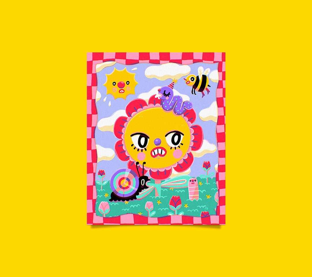 Grumpy Flower - Print - Etsy