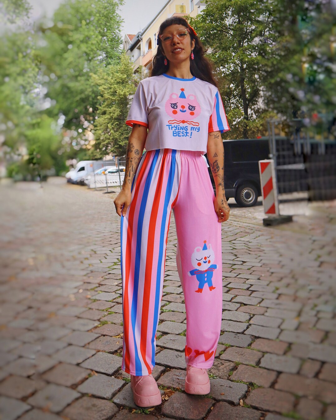 Trying My Best Wide Leg Pants Etsy