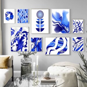 Royal Blue Abstract Set of 12 Posters Abstract Painting PRINTABLE Wall ...