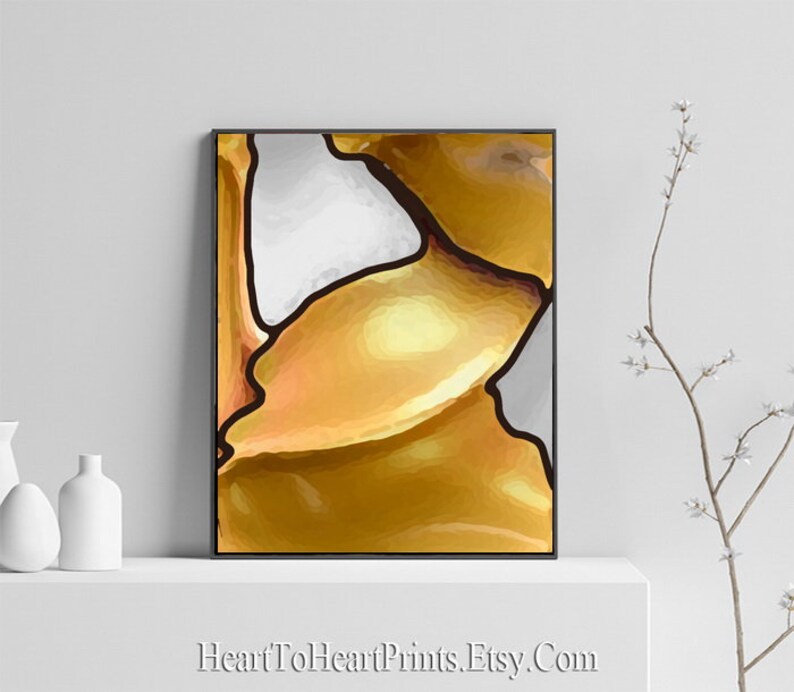 Mustard Yellow Abstract Art Set of 2 Prints Mustard Gray | Etsy