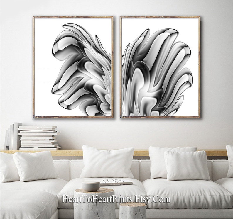 Angel Wings Wall Art Line Drawing Wings Printable Wall Art - Etsy