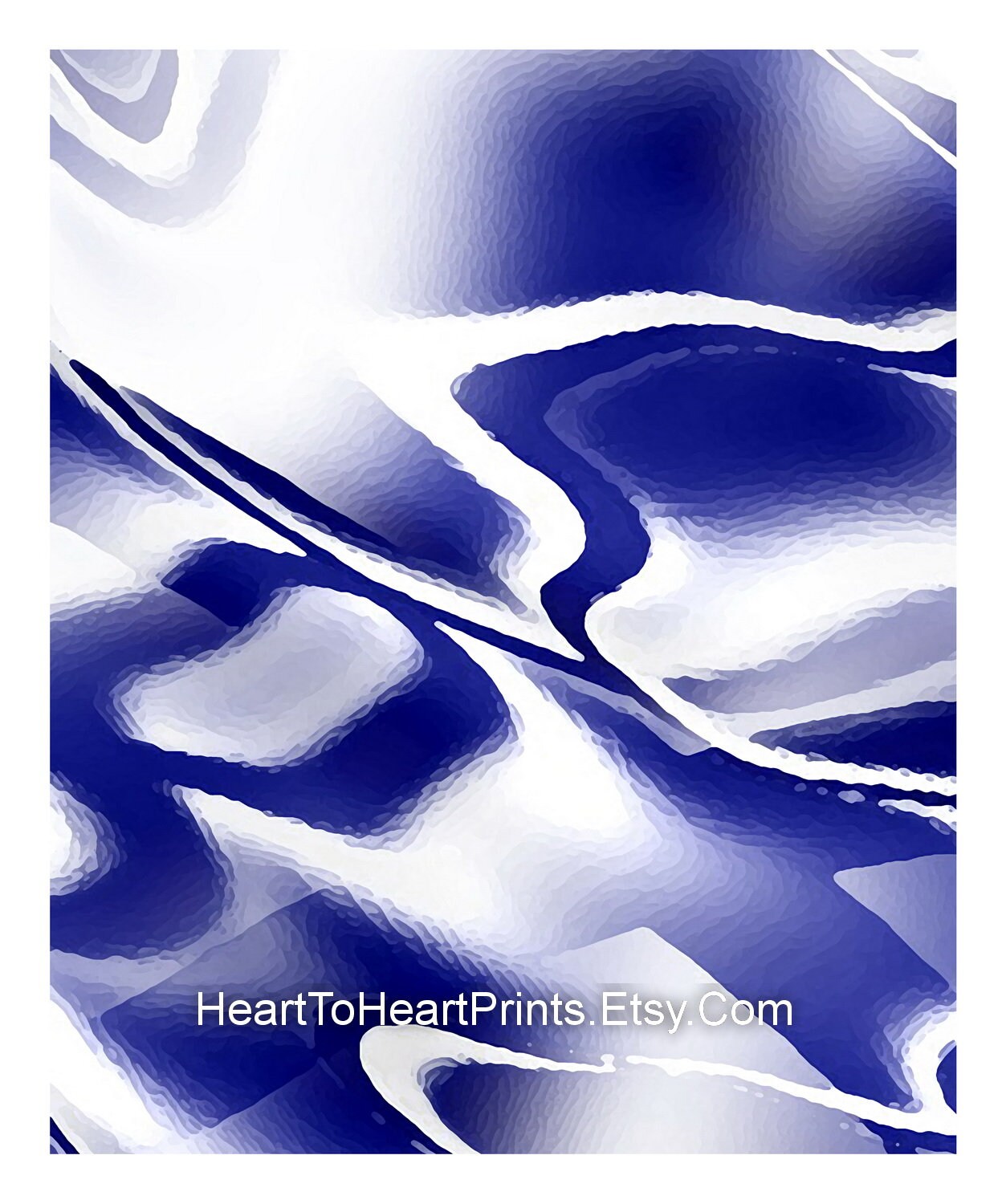 Navy Blue White Abstract Canvas PRINTABLE Set of 3 Wall Art Blue ...