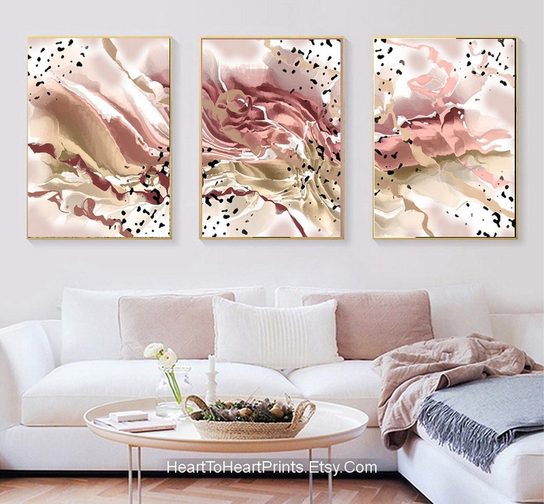 Pastel Abstract Painting Set of 3 Wall Art 24x36 Canvas - Etsy