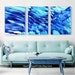 Light Blue Abstract Painting Canvas PRINTABLE Set of 3 Sky Blue Modern ...
