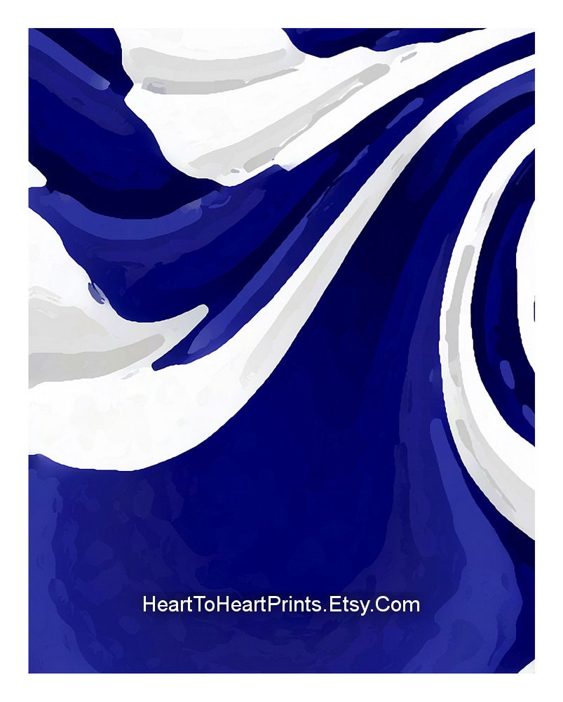 Navy Blue Abstract Gallery Wall Art Set of 3 Blue Abstract - Etsy