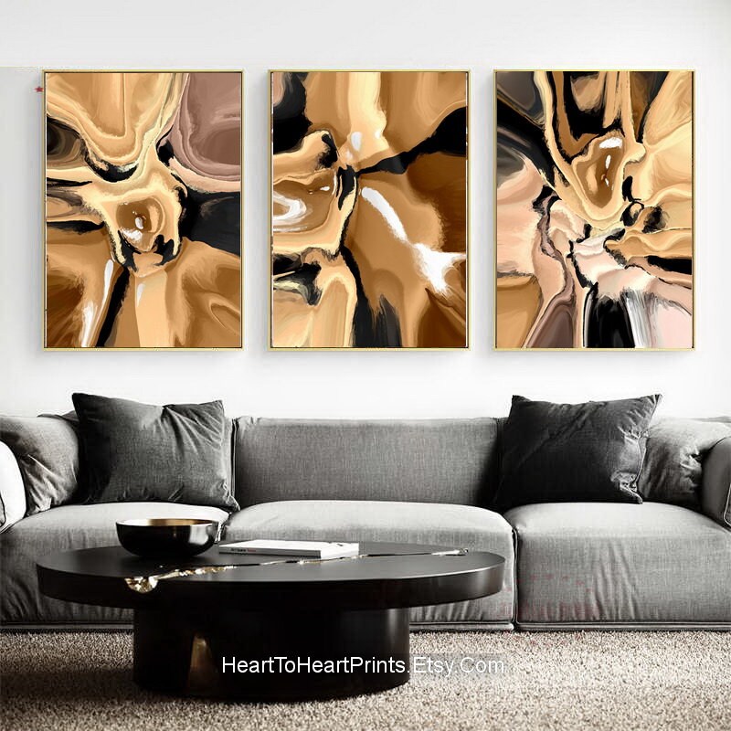 Earth Tone Abstract Painting PRINTABLE Wall Art Set of 3 - Etsy