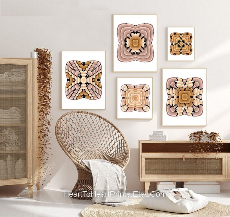 Neutral Geometric PRINTABLE Wall Art Set of 12 Prints Earth - Etsy