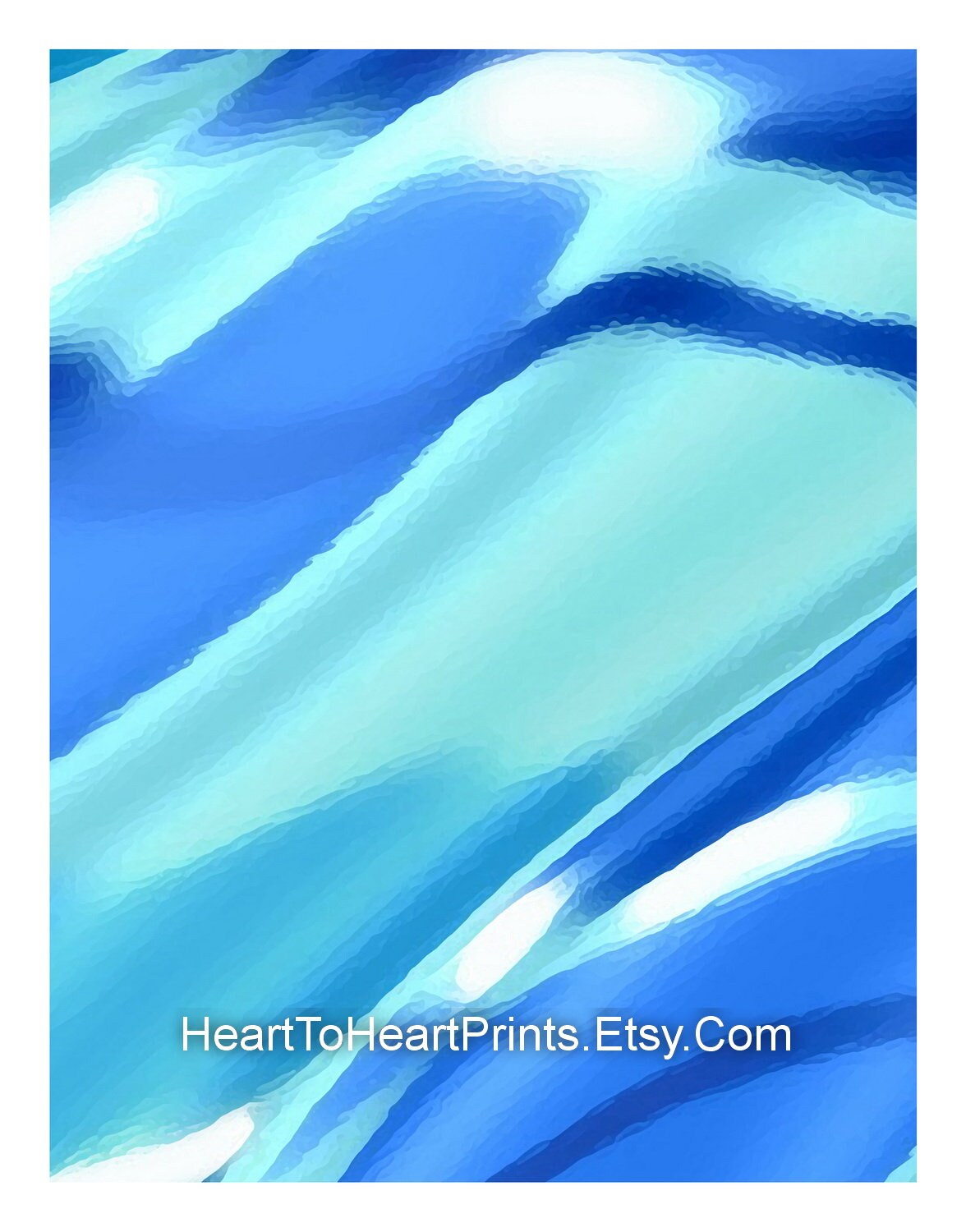 Light Blue Abstract Painting Canvas PRINTABLE Set of 3 Sky Blue Modern ...