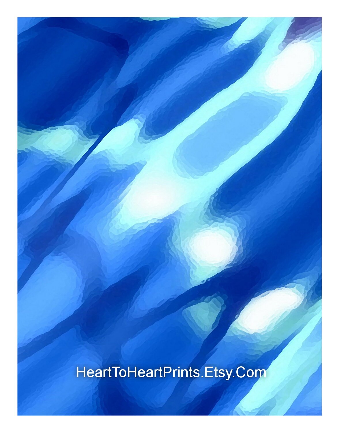 Light Blue Abstract Painting Canvas PRINTABLE Set of 3 Sky Blue Modern ...