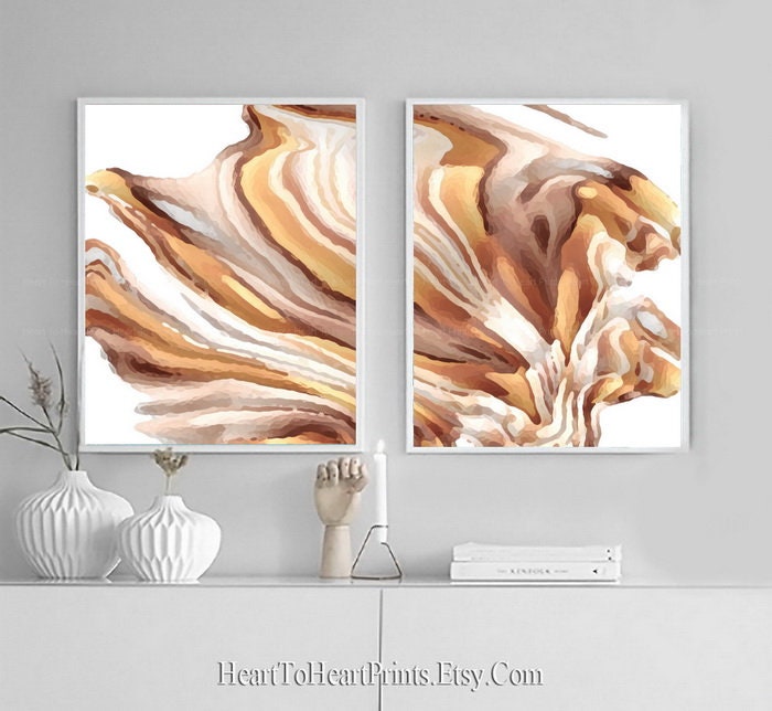 Earth Tone Wall Art Abstract Painting DOWNLOADABLE Art Set of - Etsy