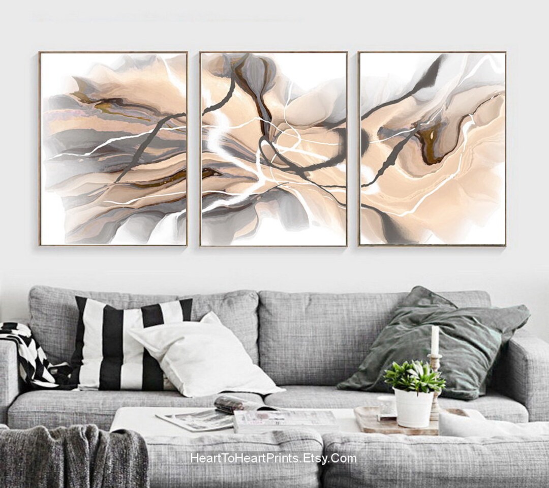 Minimalist Gallery Wall Set of 3 Posters Neutral Abstract - Etsy