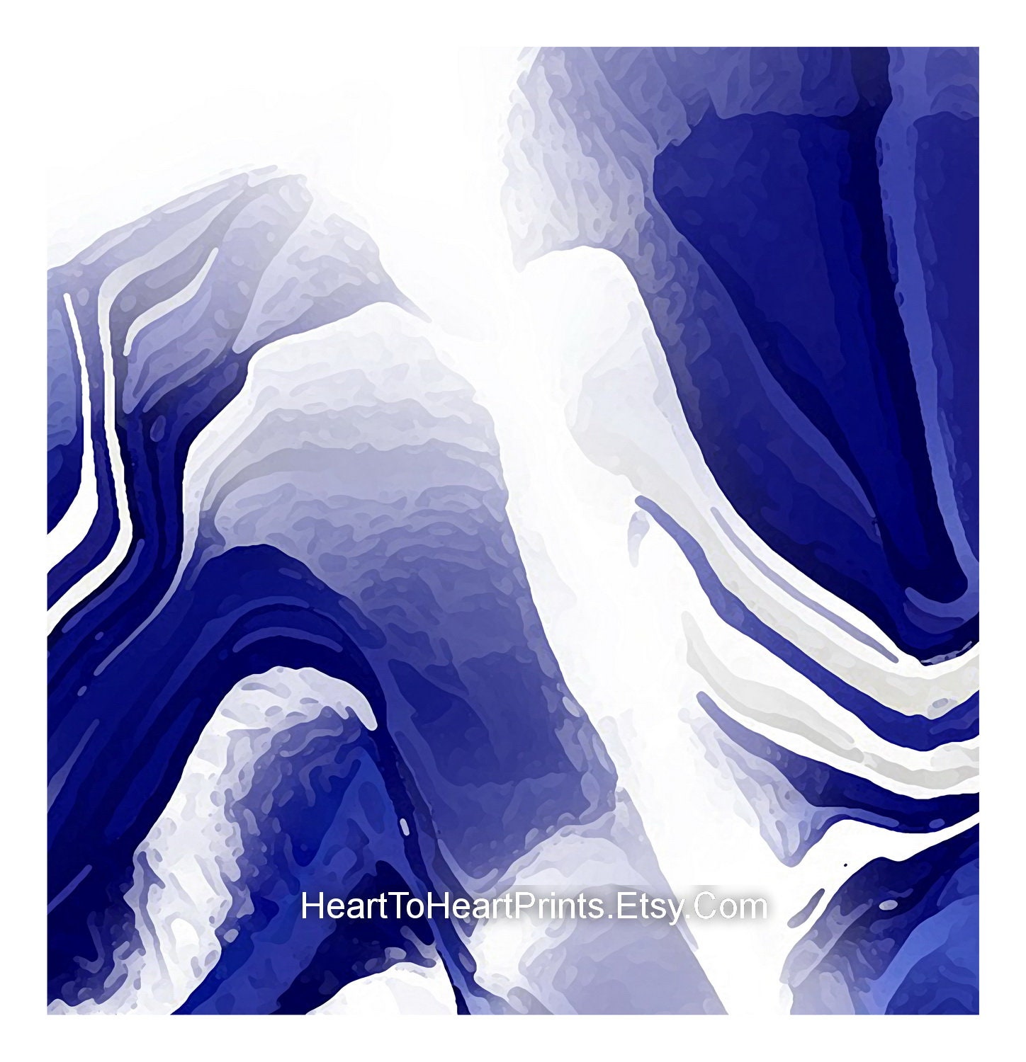 Navy Blue Abstract Painting PRINTABLE Wall Art Set of 3 - Etsy