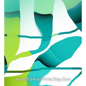 Green Abstract Canvas PRINTABLE Wall Art Lime Green Teal Abstract ...