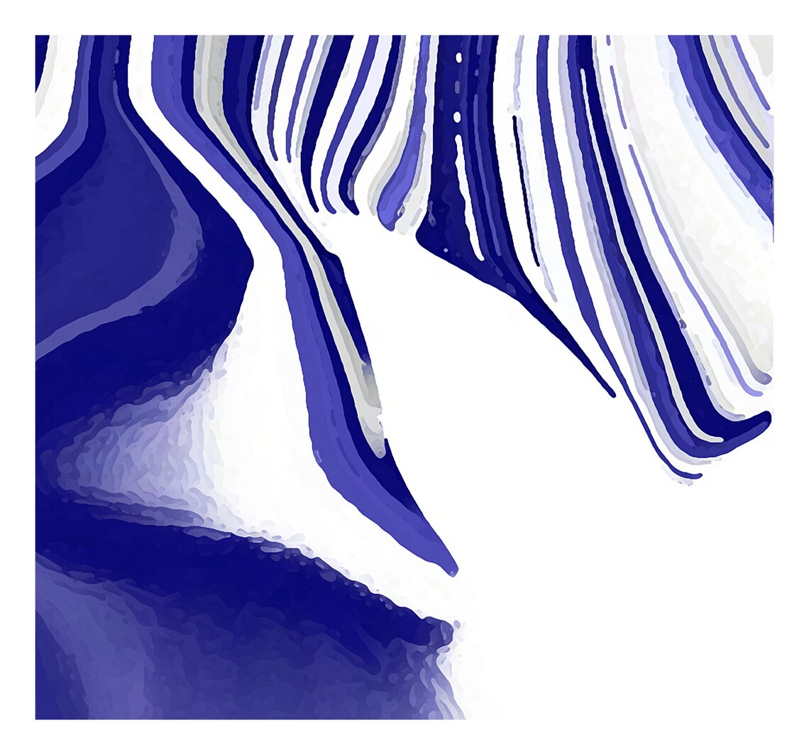 Navy Blue Abstract Painting PRINTABLE Wall Art Set of 3 - Etsy