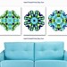 Blue Green Wall Art DIGITAL DOWNLOAD Set of 3 Rustic Aqua Blue Lime ...