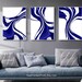 Navy Blue Abstract Painting PRINTABLE Wall Art Set of 3 - Etsy