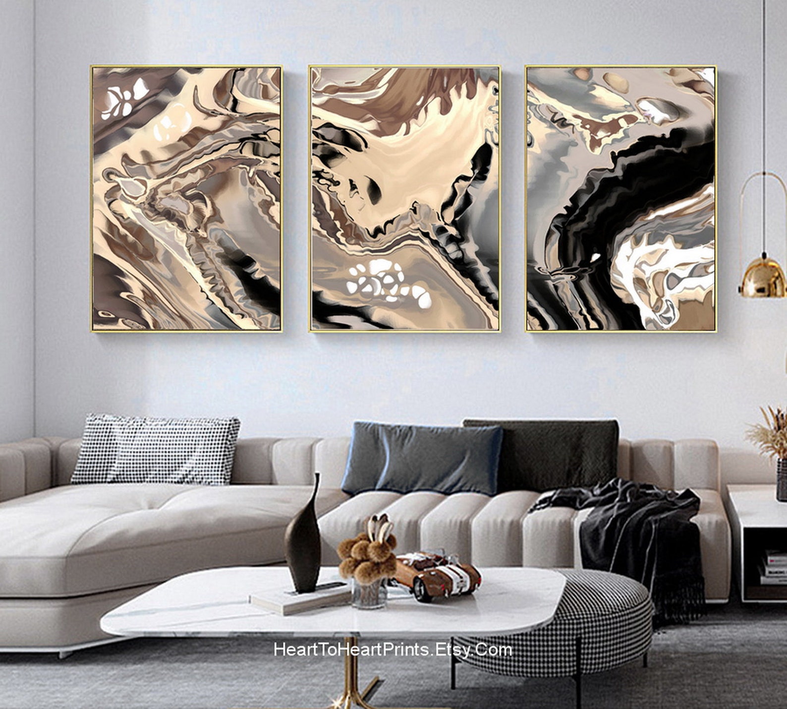 Earth Tones Abstract Painting PRINTABLE Wall Art Set of 3 - Etsy