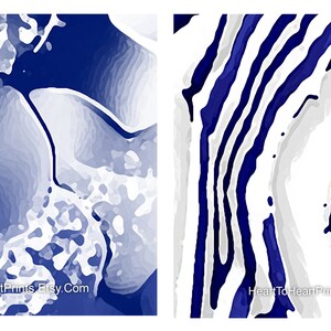 Blue Abstract Set of 12 Posters Abstract Painting PRINTABLE Wall Art ...