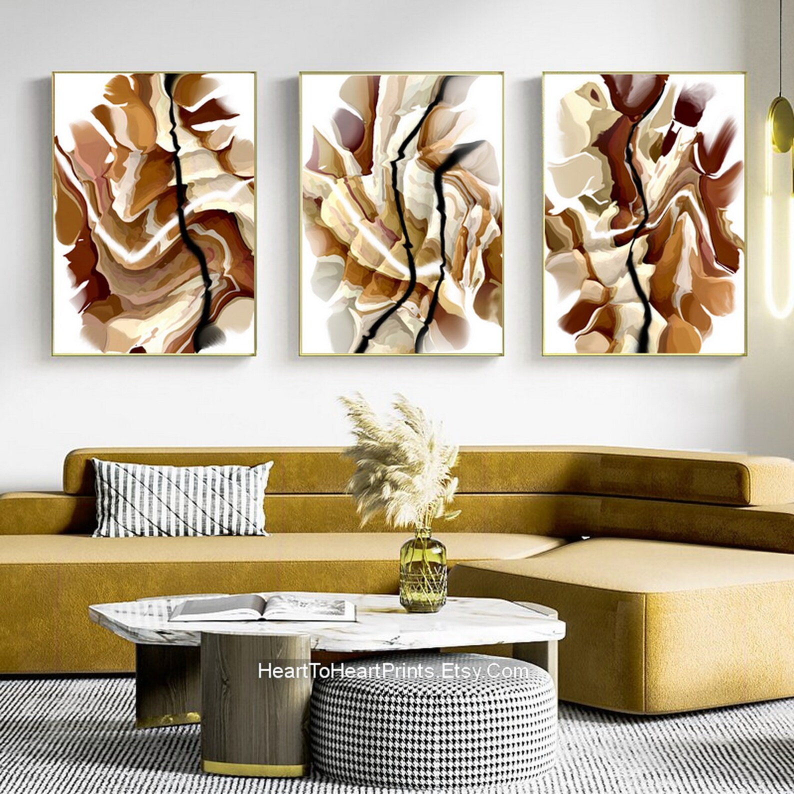 Earth Tones Abstract Painting Set of 3 Posters 24x36 DIGITAL - Etsy