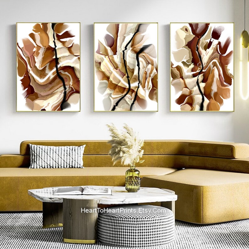 Earth Tones Abstract Painting Set of 3 Posters 24x36 DIGITAL - Etsy