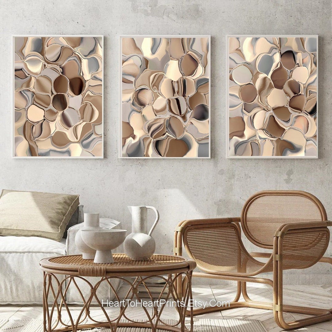 Earth Tone Abstract Painting PRINTABLE Wall Art Set of 3 - Etsy