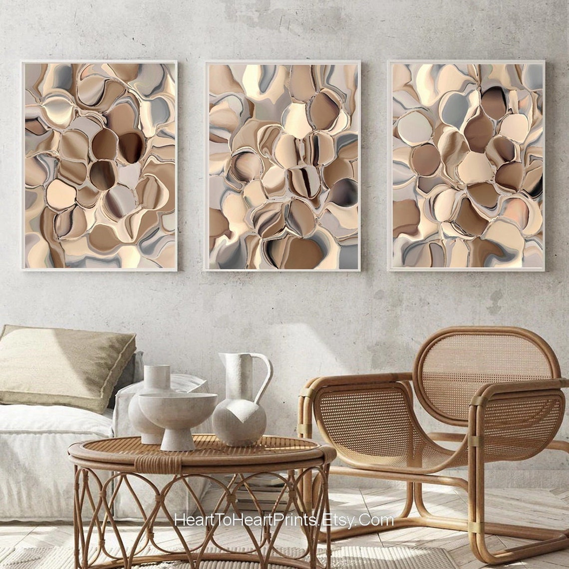 Earth Tone Abstract Painting PRINTABLE Wall Art Set of 3 - Etsy