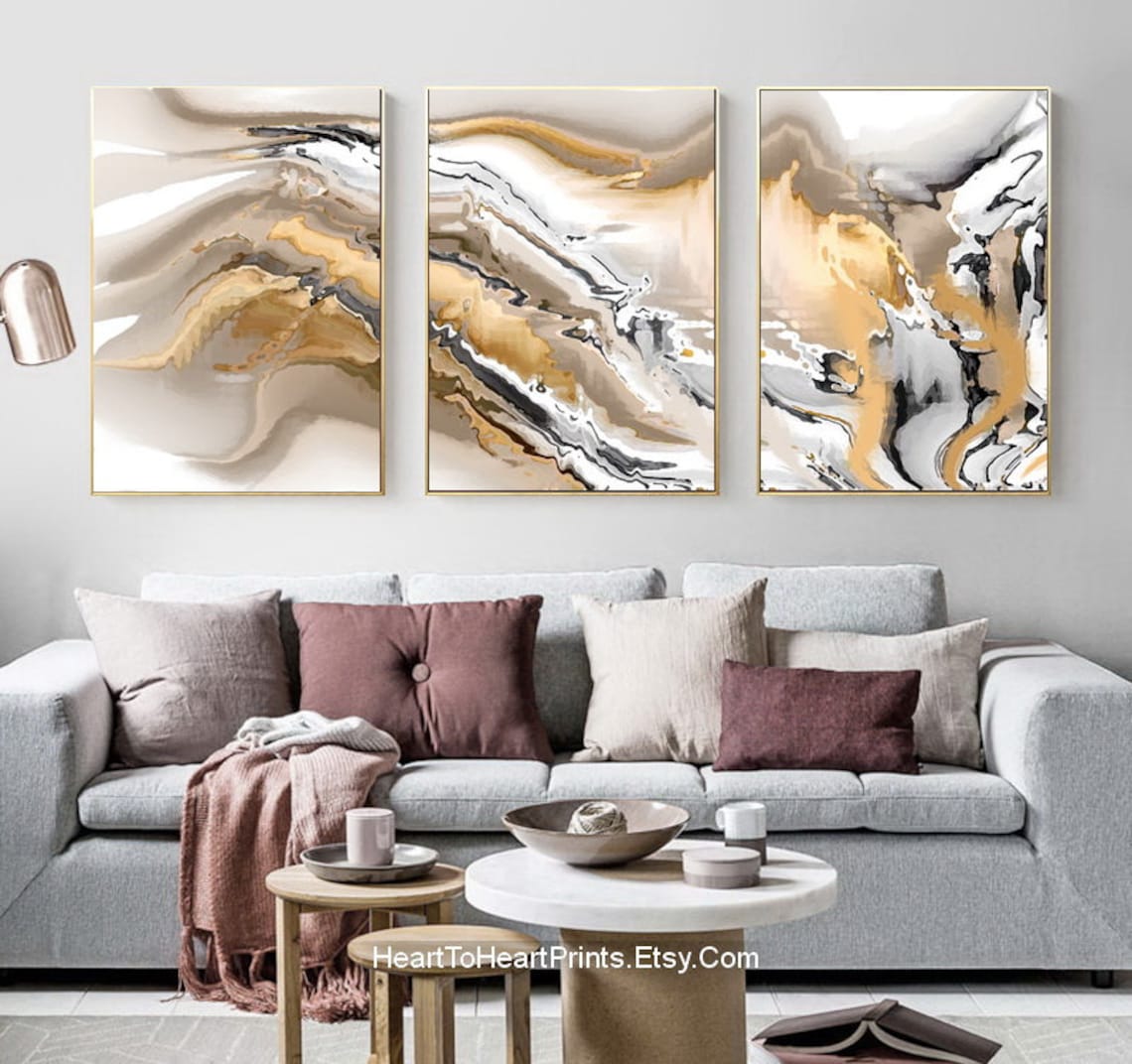 Neutral Abstract Painting Set of 3 Abstract Printable Art 3 - Etsy