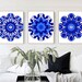 Royal Blue Wall Art Set of 3 Prints Blue Living Room Decor - Etsy