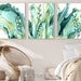Green Leaves Set of 3 Posters Lime Green Teal Botanical Prints - Etsy