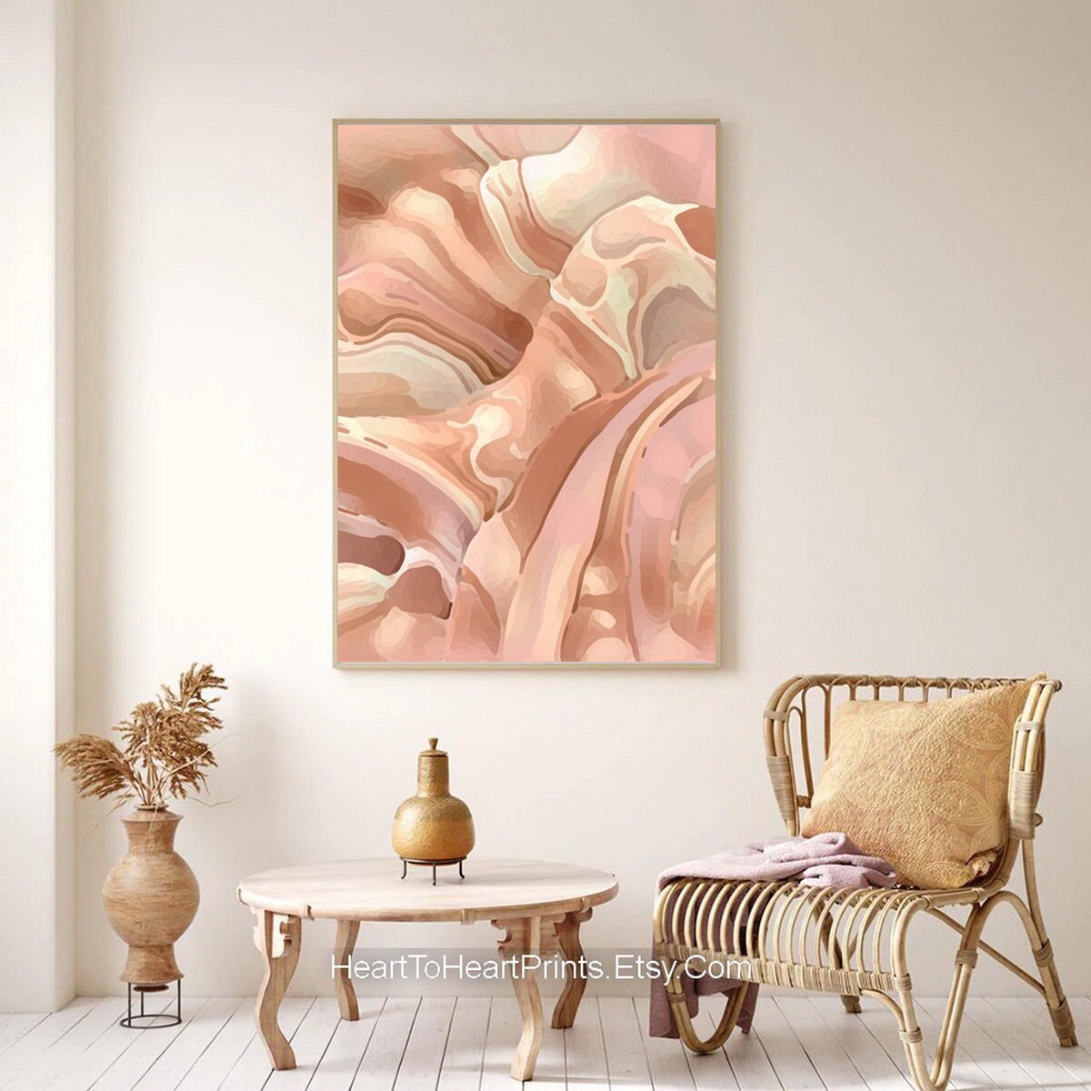 Pink Abstract Set of 3 Posters Large 24x36 Pastel Abstract - Etsy