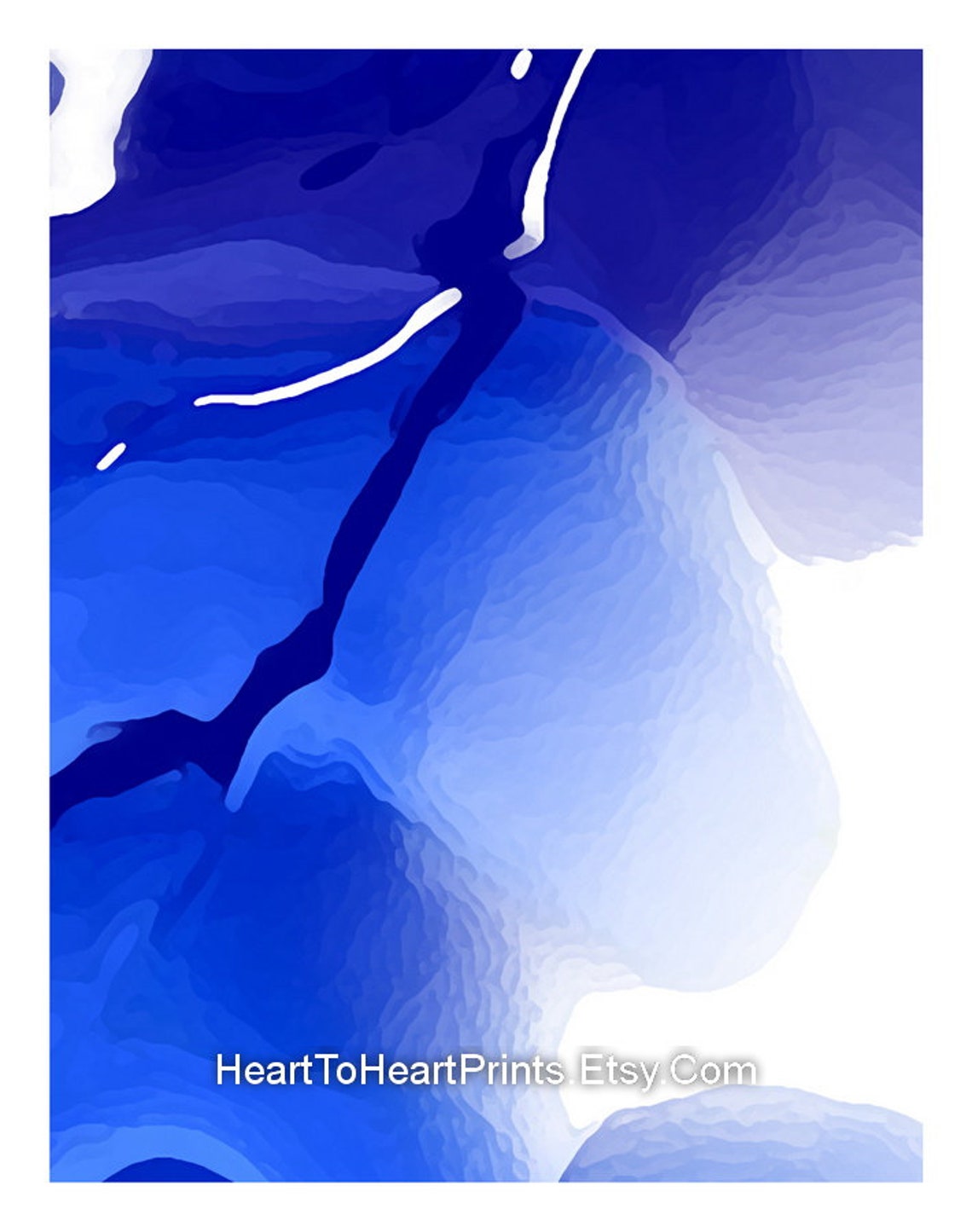 Royal Blue Abstract Gallery Set of 3 Posters Large Blue - Etsy