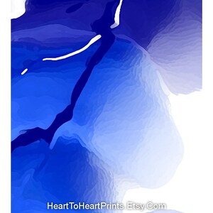 Royal Blue Abstract Gallery Set of 3 Posters Large Blue Abstract ...