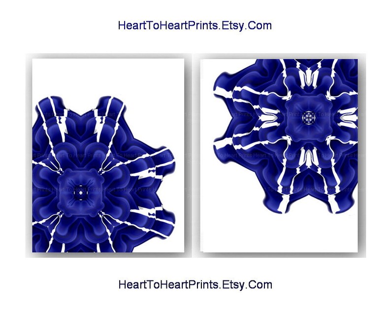 Navy Wall Art Printable Navy Blue Abstract Art Navy Mandala | Etsy