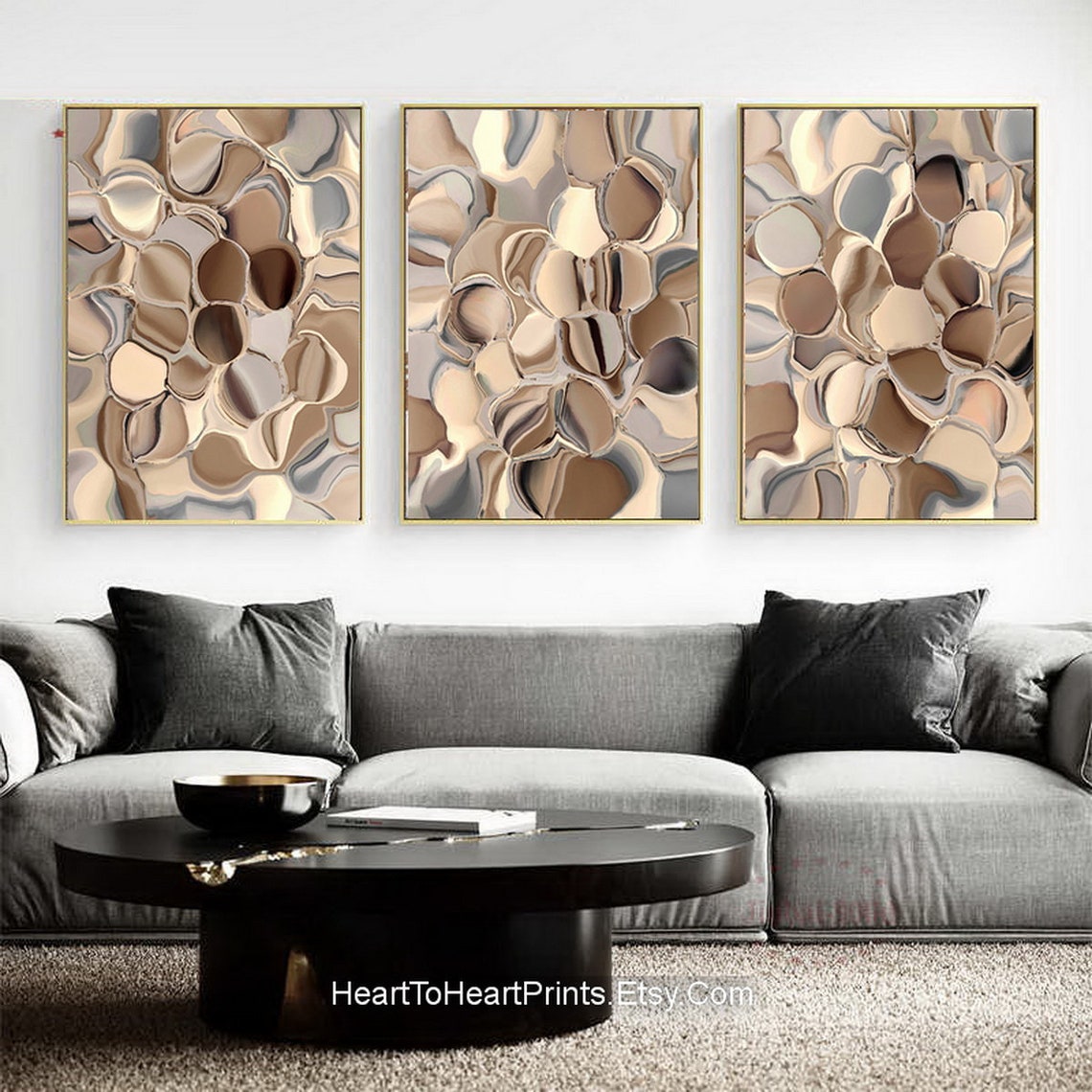 Earth Tone Abstract Painting PRINTABLE Wall Art Set of 3 - Etsy