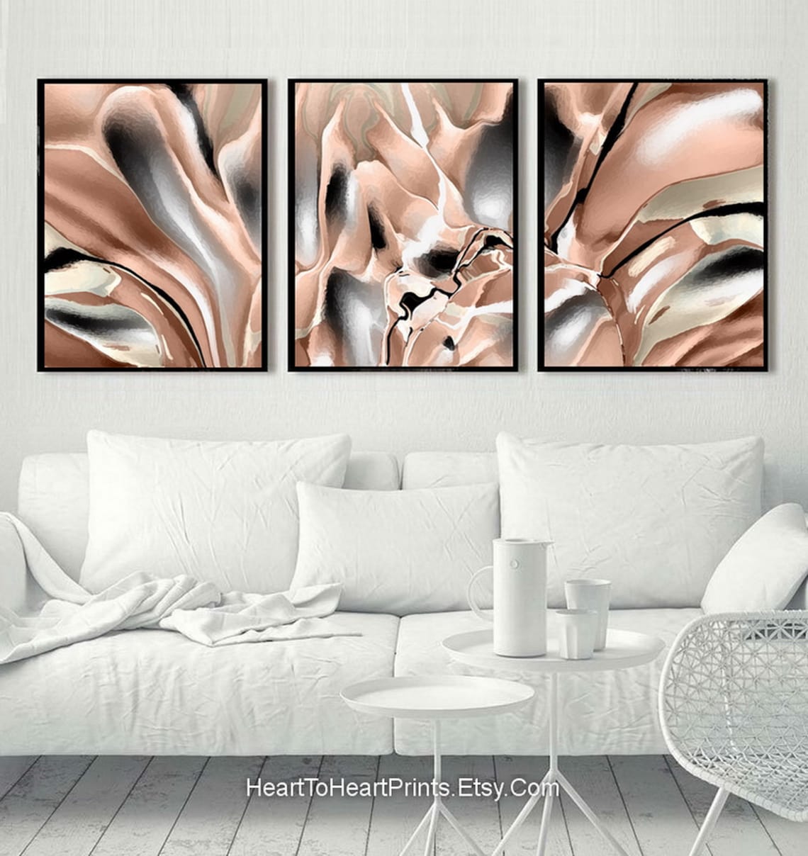 Earth Tone Wall Art Abstract Painting DOWNLOADABLE Art Set of - Etsy