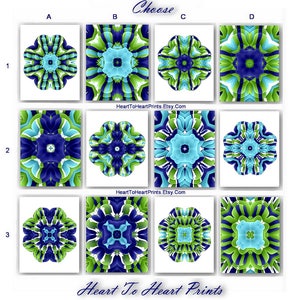 Blue Green Wall Art DIGITAL DOWNLOAD Set of 3 Rustic Aqua Blue Lime ...