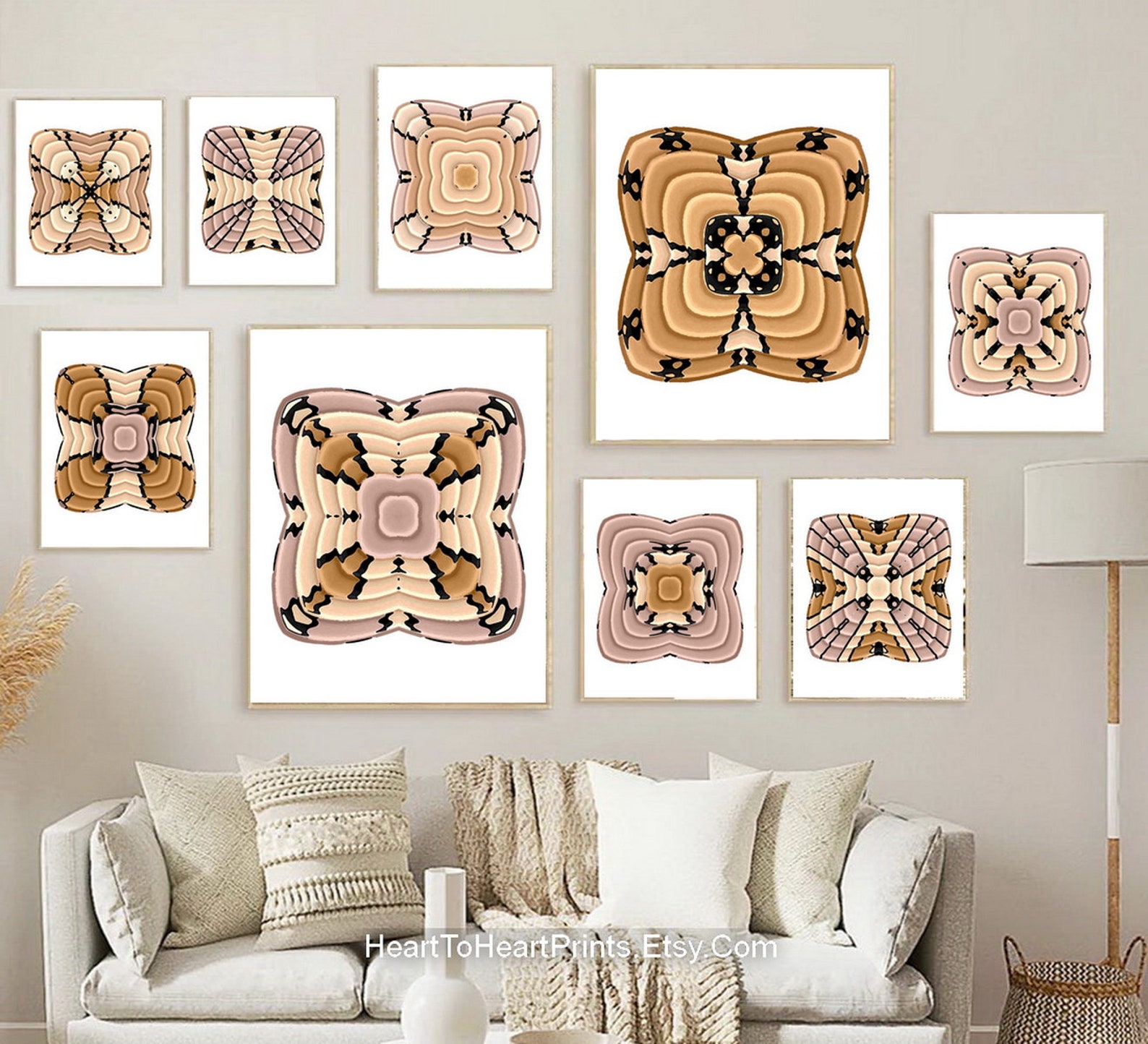 Neutral Geometric PRINTABLE Wall Art Set of 12 Prints Earth - Etsy