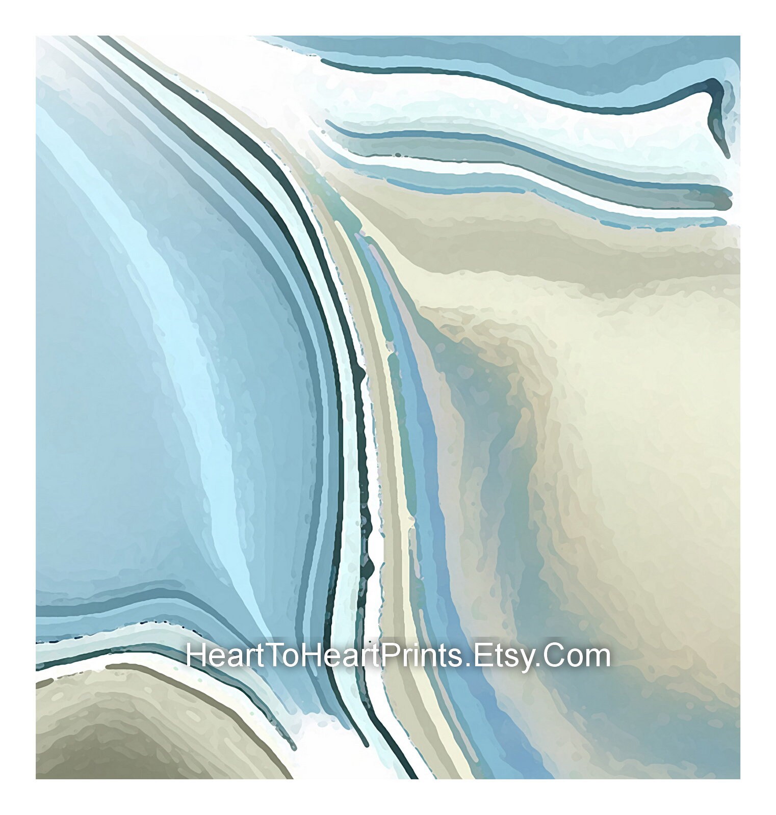 Blue Abstract Painting PRINTABLE Wall Art Set of 3 Sky Blue Beige ...