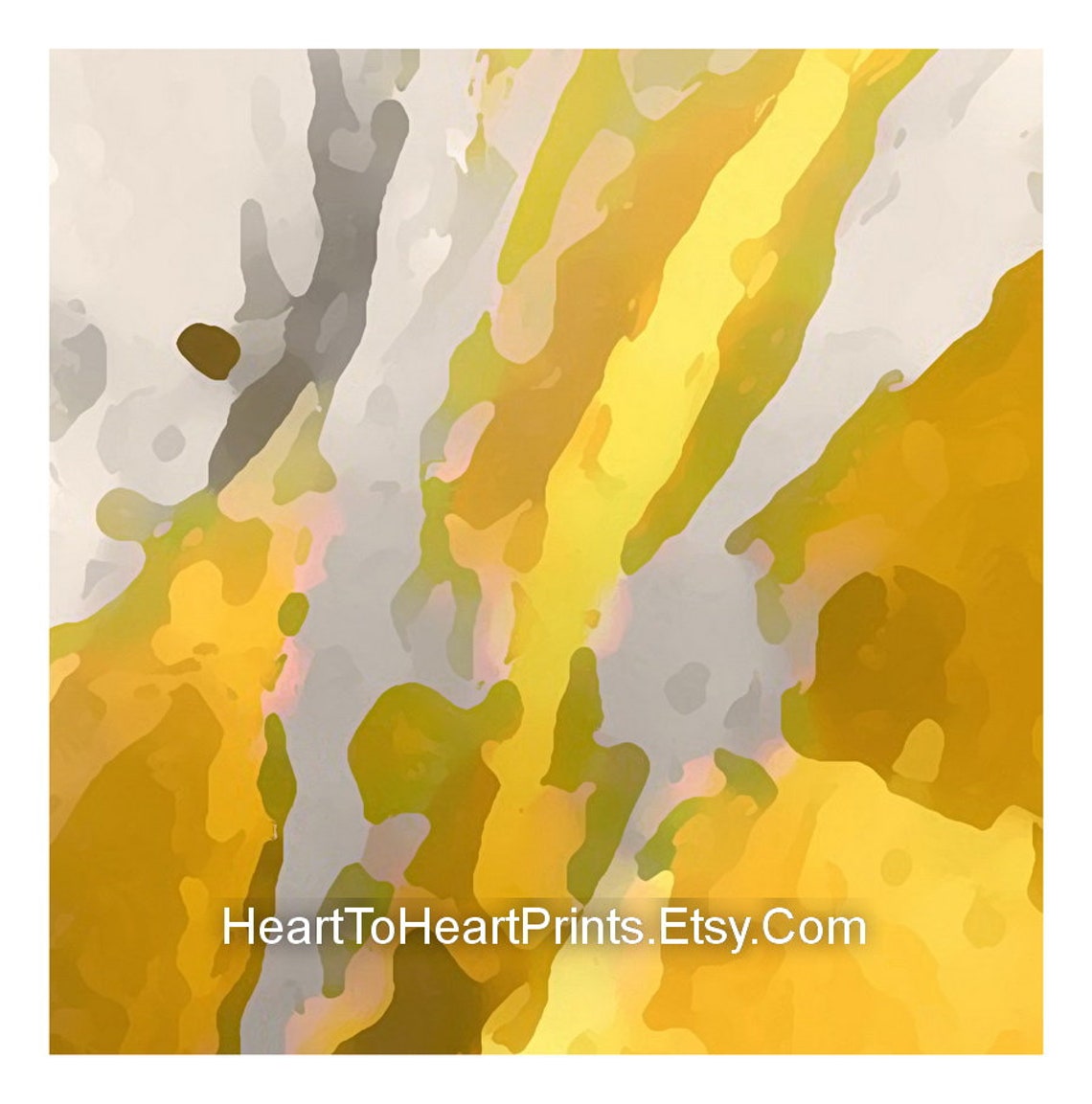 Yellow Gray Abstract Painting Set of 2 Prints Printable Wall - Etsy