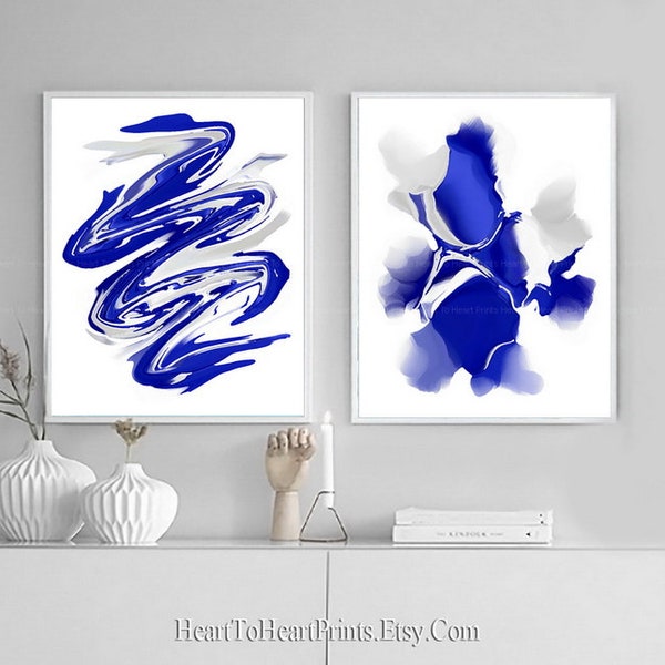 Blue Abstract Print - Etsy