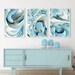 Turquoise Abstract Painting DOWNLOAD Wall Art Set of 3 Teal Aqua Blue ...