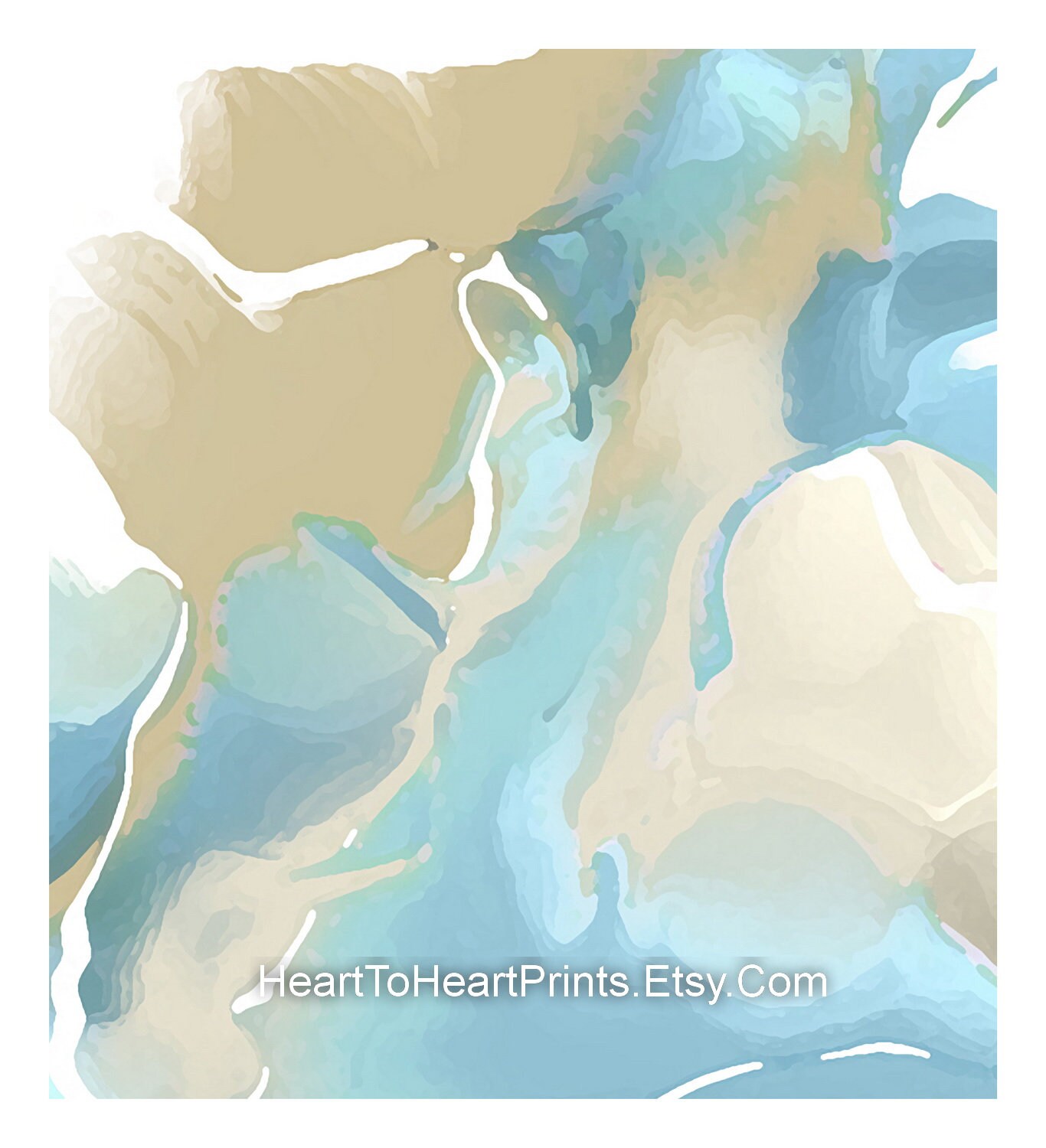 Pastel Blue Abstract Wall Art Set of 3 Light Blue Beige Abstract ...