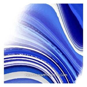 Blue Abstract Painting PRINTABLE Wall Art Set of 3 Royal Blue Abstract ...