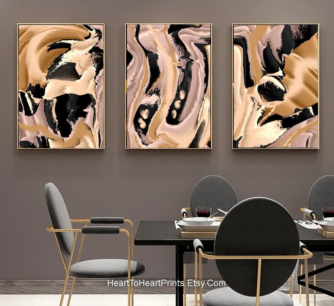 Earth Tones Abstract Painting Set of 3 Posters DIGITAL | Etsy