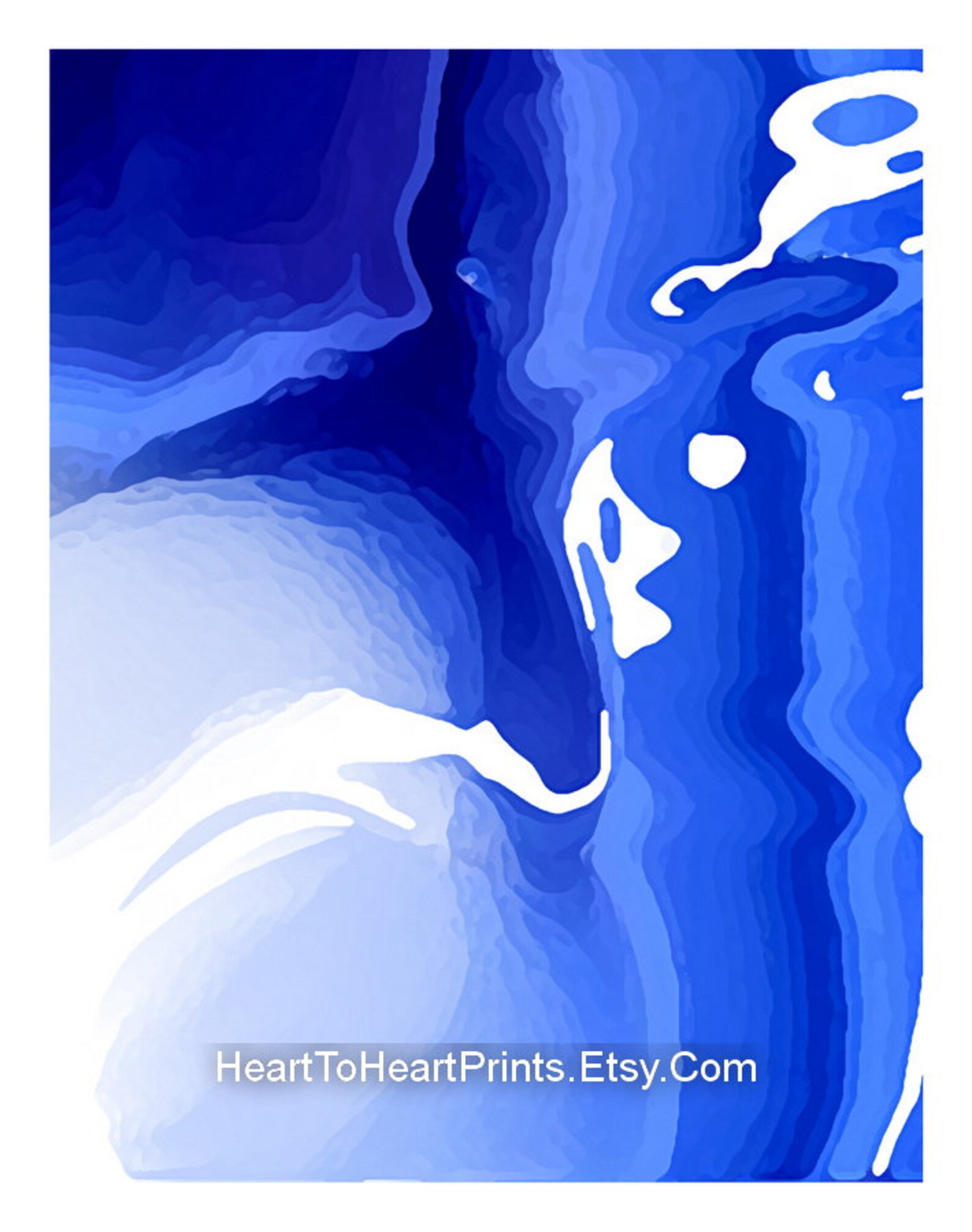 Royal Blue Abstract Gallery Set of 3 Posters Large Blue Abstract ...