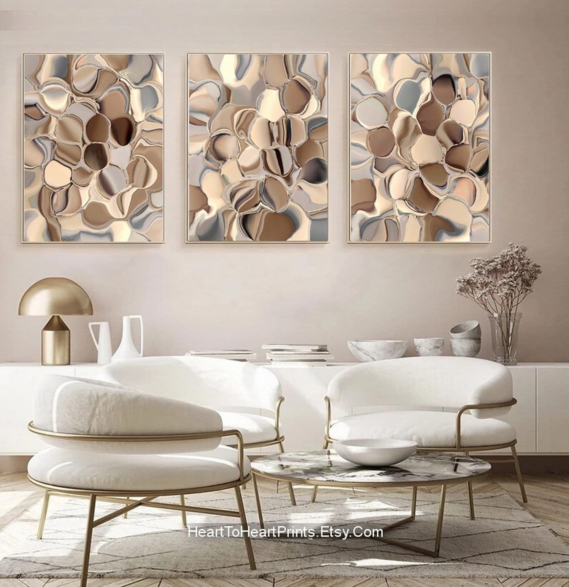 Earth Tone Abstract Painting PRINTABLE Wall Art Set of 3 - Etsy