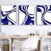 Navy Abstract Set of 3 Prints Navy Blue Abstract Painting Printable ...